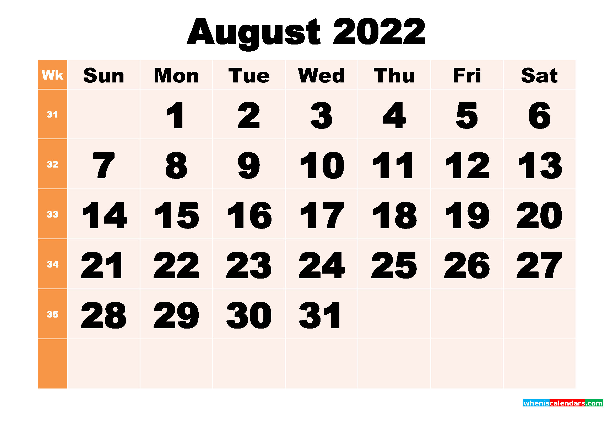 Calendar August 2022 Printable | Calendar Template 2023 Calendar August 2022 Printable | Calendar Template 2023